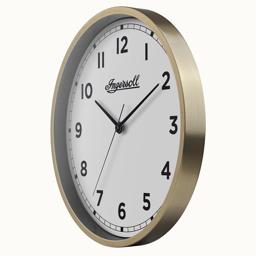 IC002GW INGERSOLL QUARTZ 45CM WALL CLOCK - GOLD/WHITE – Ingersoll 1892