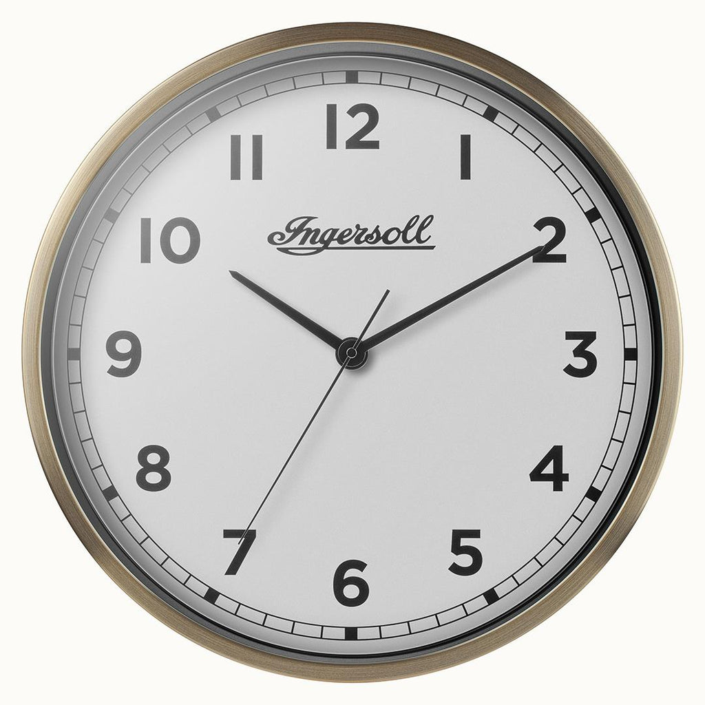 IC002GW INGERSOLL QUARTZ 45CM WALL CLOCK - GOLD/WHITE – Ingersoll 1892